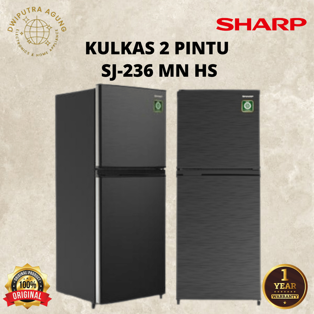 Jual LEMARI ES KULKAS SHARP 2 PINTU SJ236 MNHS / SJ 236MN - SJ 236 MNHS ...