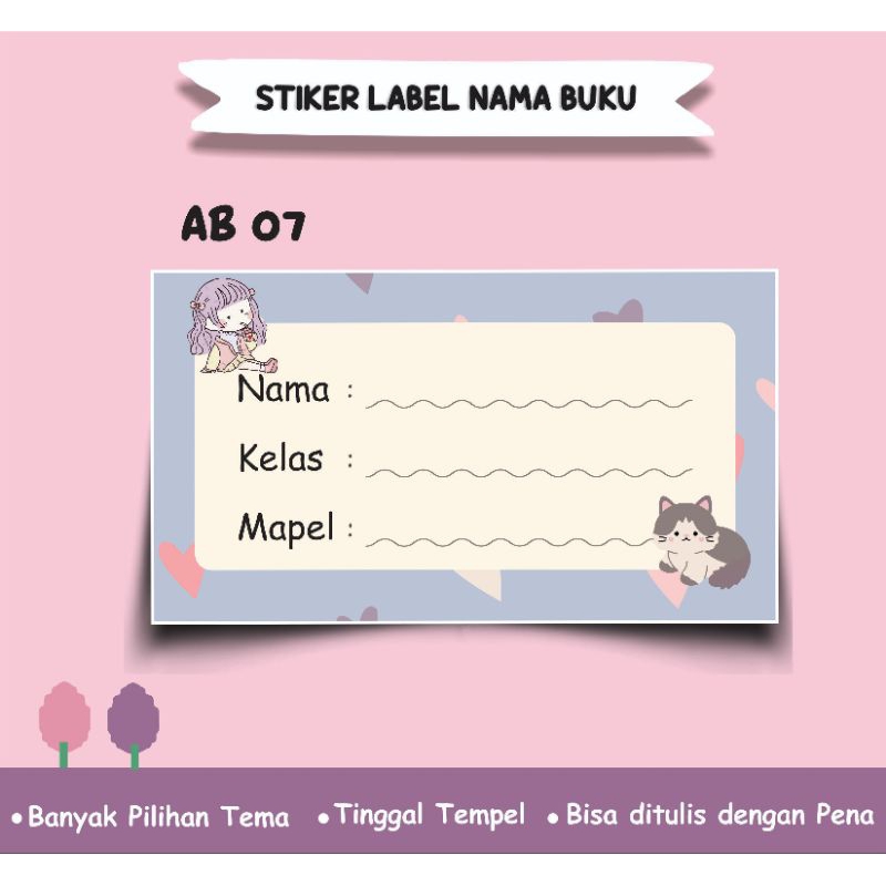Jual Stiker Label Nama Buku Aestetik Murah. | Shopee Indonesia