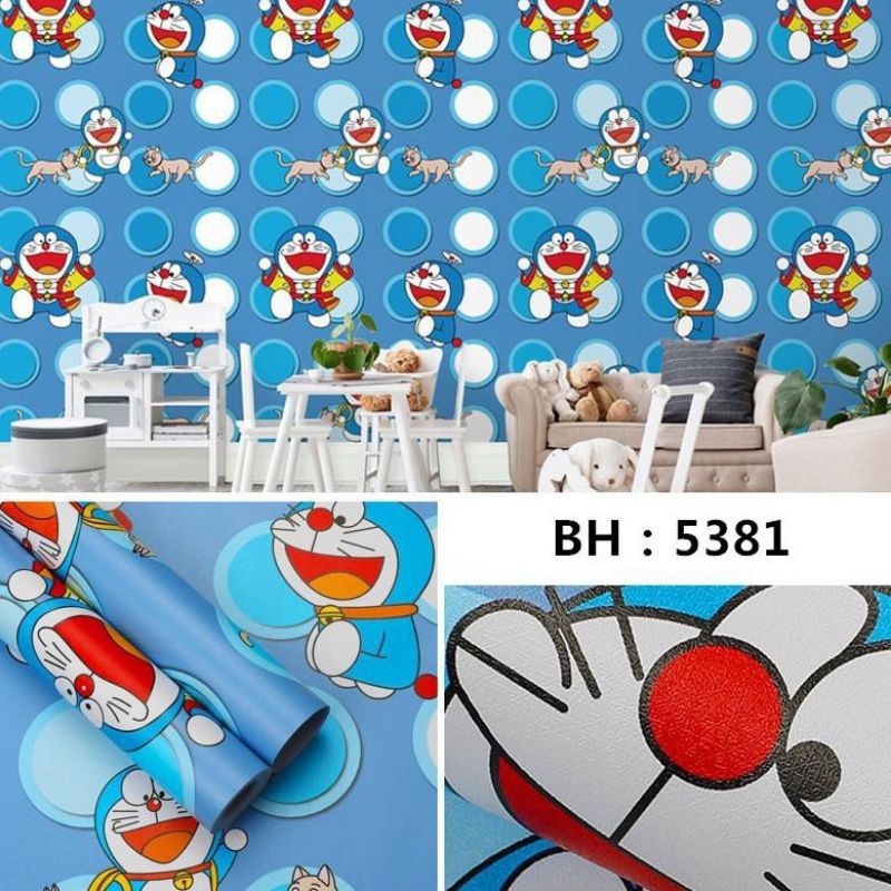 Jual Wallpaper Dinding Doraemon Bulat Ukuran 45 Cm x 10 Meter Wallpaper Dinding Wall Sticker ...