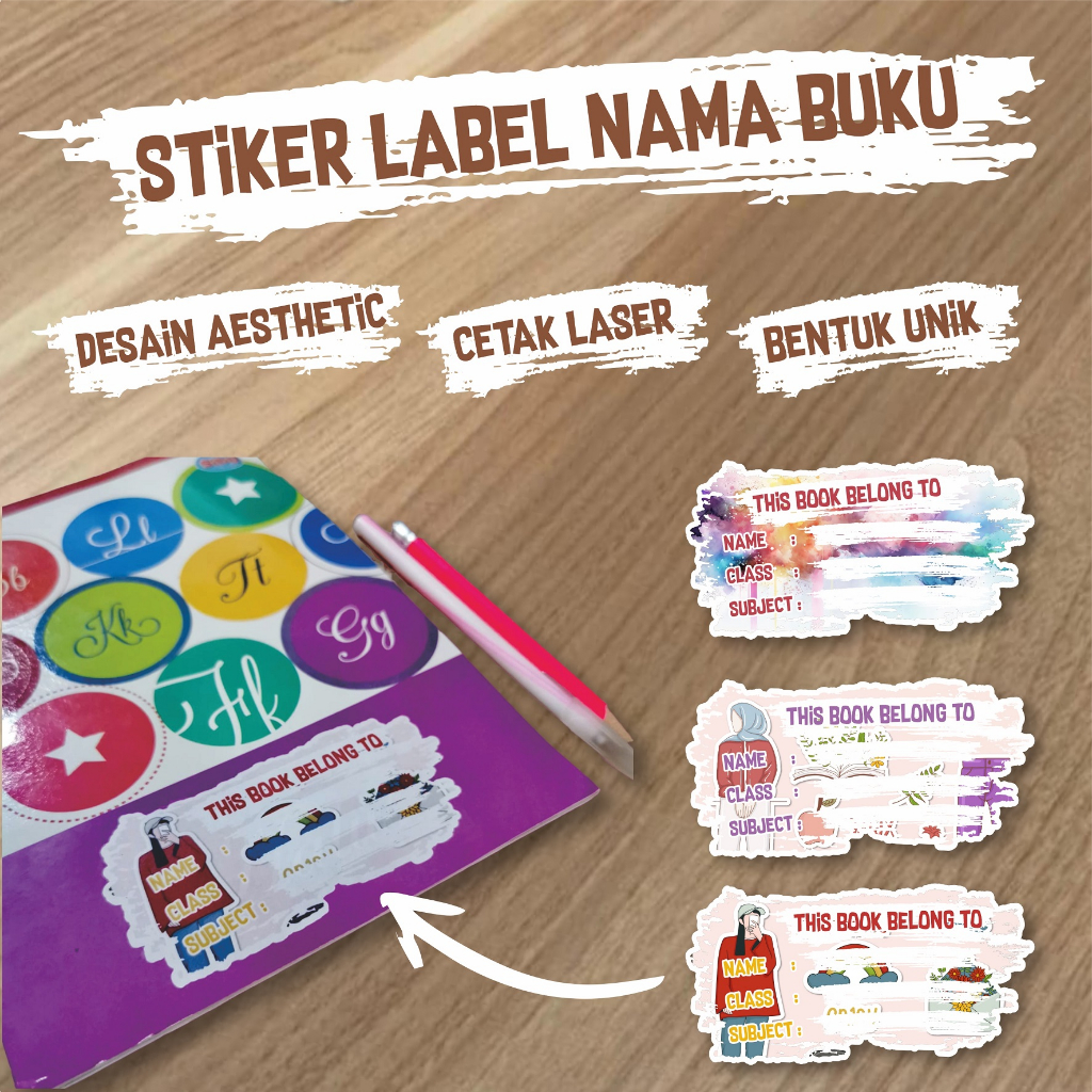 Jual (Isi 12) Stiker Label Nama Buku Pelajaran / Stiker Label Buku ...