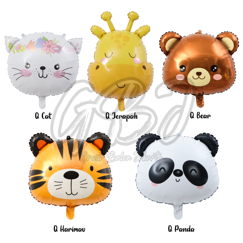Jual Balon Foil JUMBO Kepala Binatang / Animal Head Balloon (Bear ...