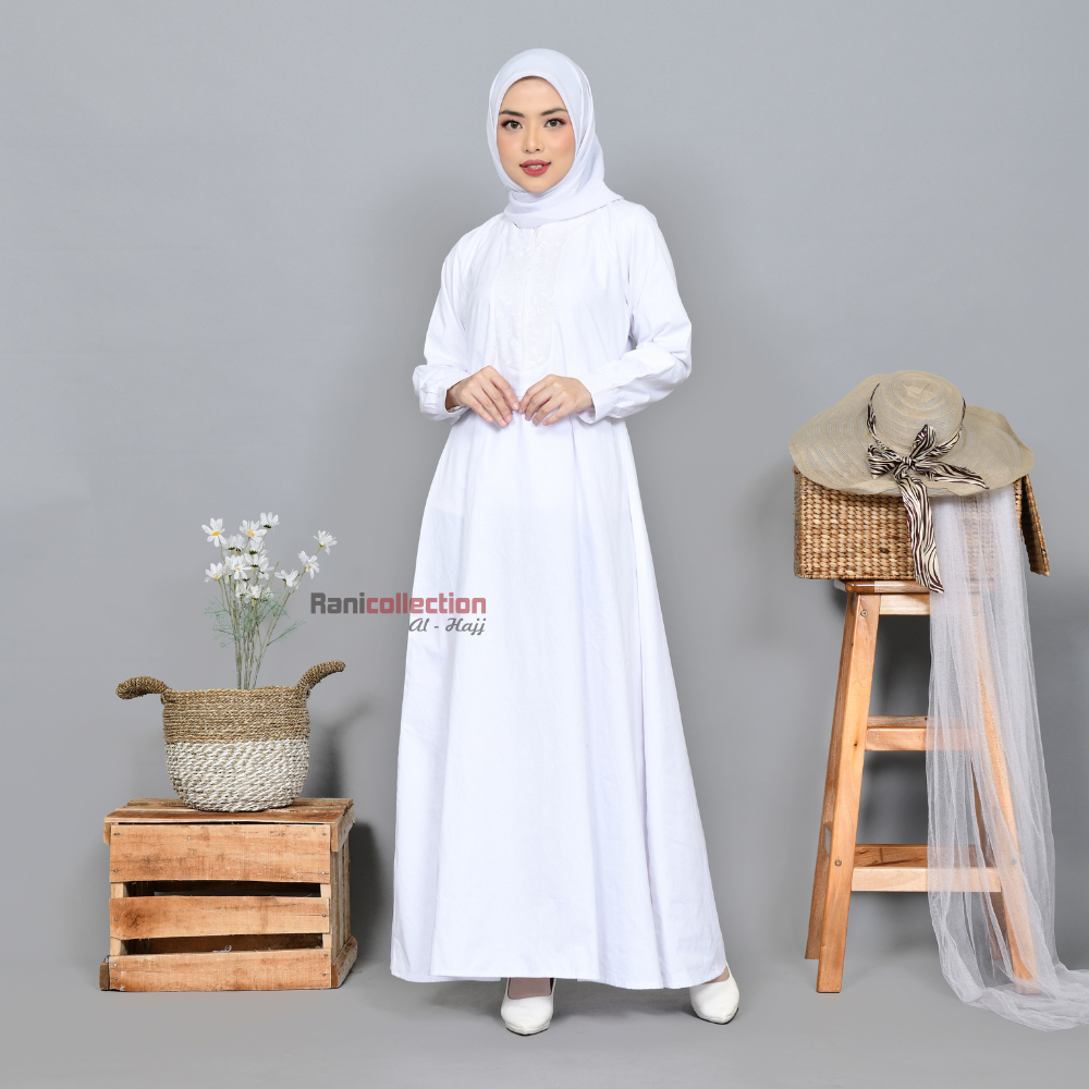 Jual Gamis Saku BALQIS Ihram Wanita Set Putih/Gamis Saku Wanita ...