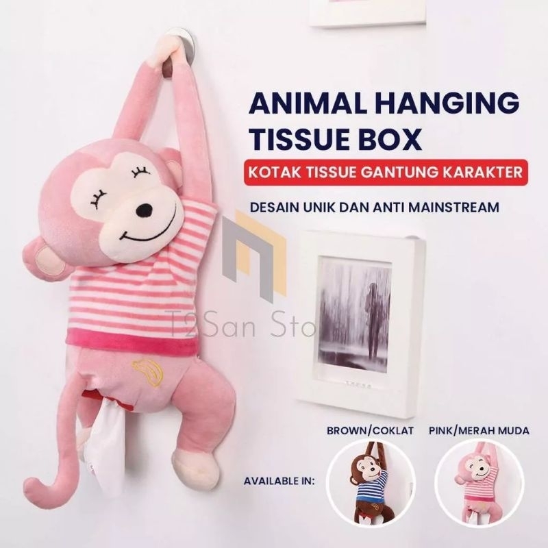Jual Tempat tisu/Cover Tissue Tisu Monkey Monyet Armrest Mobil Bahan ...