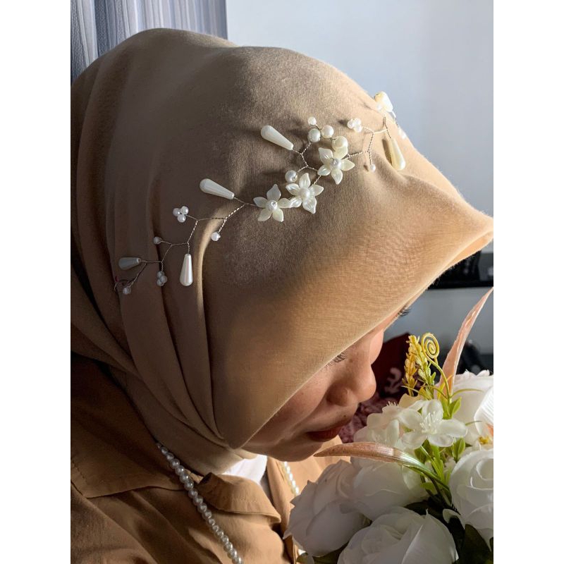 Jual headpice hijab mutiara bunga lily | Shopee Indonesia