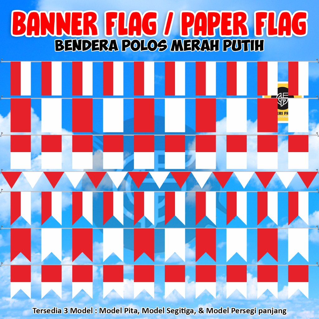 Jual BENDERA MERAH PUTIH BANNER FLAG ATAU PAPER FLAG KEMERDEKAAN ...