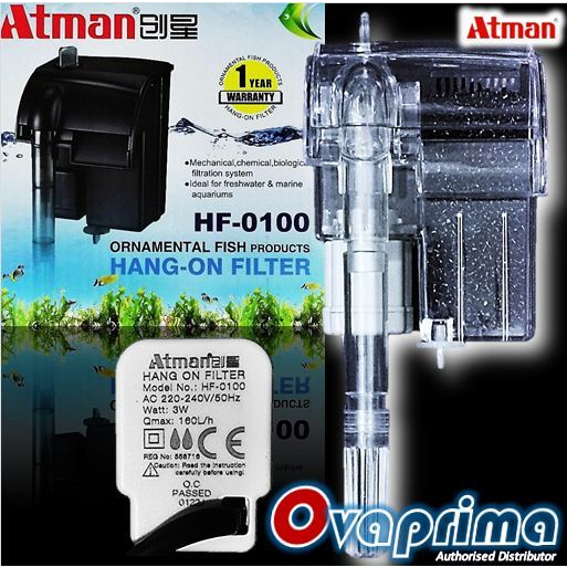 Jual Atman HF-0100 Filter Gantung Aquarium/Aquascape Hang-on Filter ...