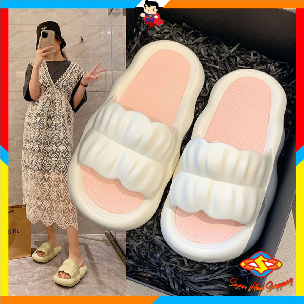Jual SMS Sandal Selop Wanita Cute Cloud 6848 Sendal Rumahan Model Awan ...