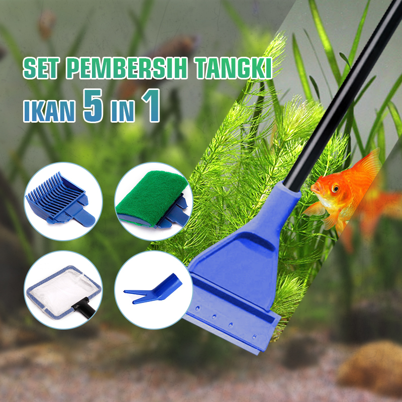 Jual Aqua Tools Aquarium Cleaning Set 5 in 1 Tongkat Cleaner Alat ...