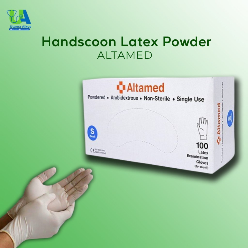 Jual HANDSCOON NON STERIL LATEX POWDER ALTAMED | ISI 100 'S/BOX ...