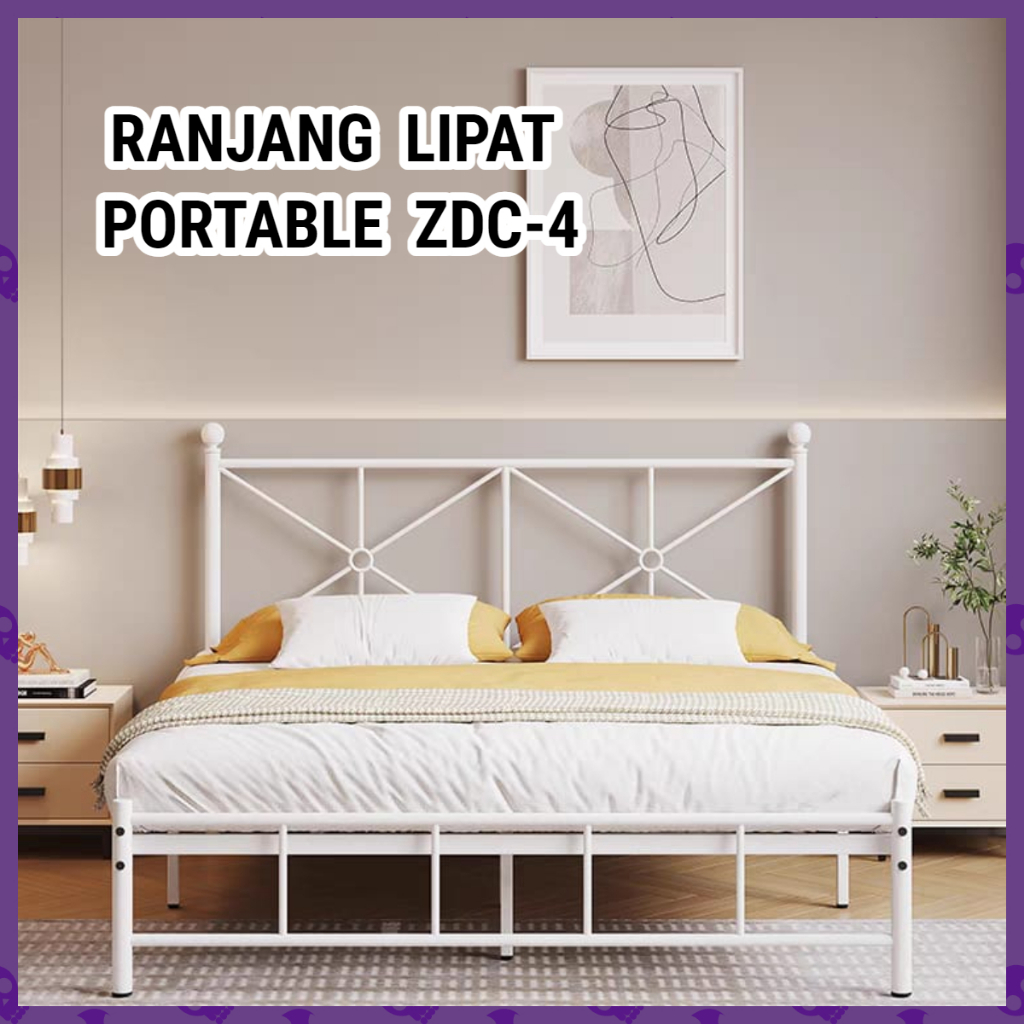 Jual Ranjang Dipan Kasur ZDC-4 Bahan Besi Lipat Portable Bed Single ...
