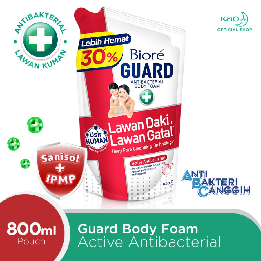 Jual Biore Guard Sabun Cair Active Antibacterial Refill 800ml | Shopee ...
