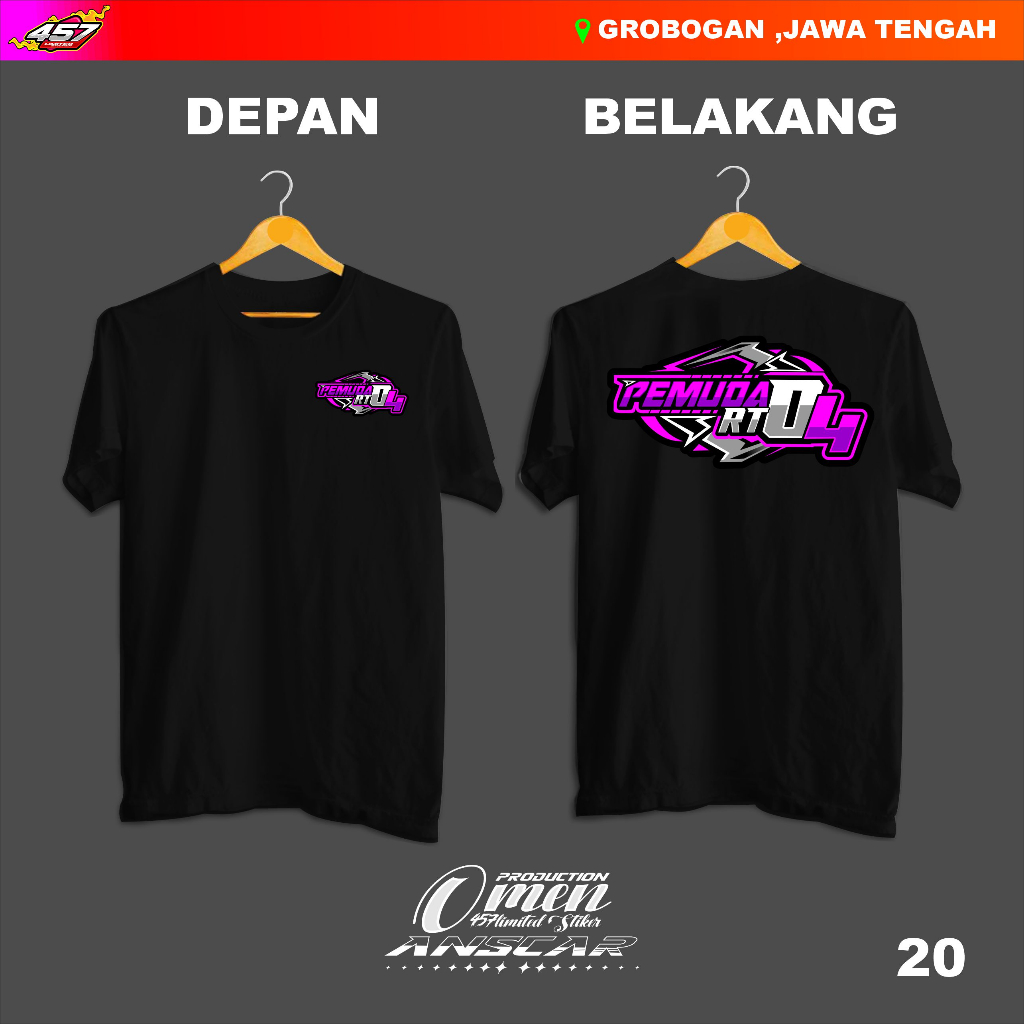 Jual Kaos PEMUDA RT Bisa Custom Nomor RT Kaos Viral Satuan/Lusinan ...