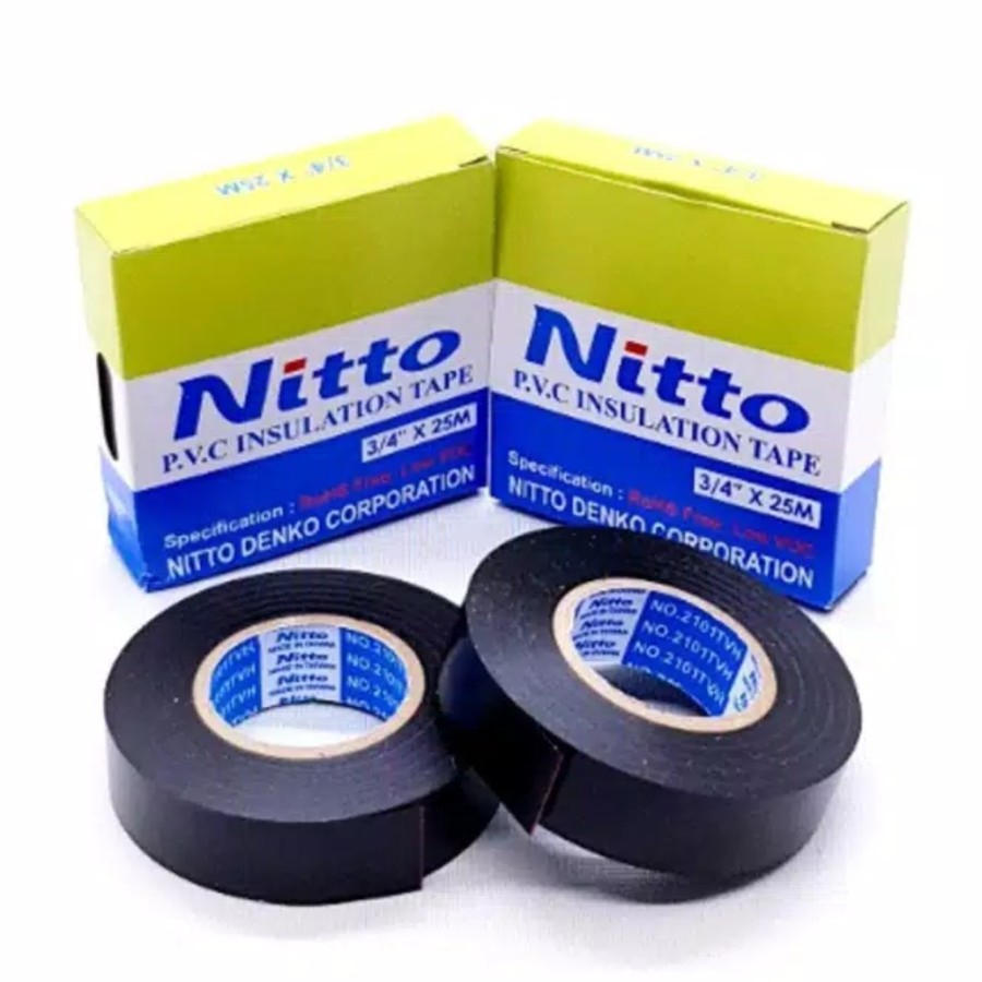 Jual Nitto Isolasi Listrik Original Nito Tape Hitam PVC kabel | Shopee ...