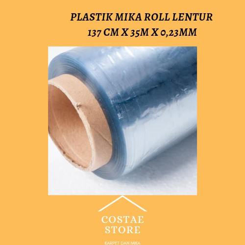 Jual Plastik mika bening lentur roll panjang 35m Lebar 1,37m Tebal 0.23mm | Shopee Indonesia