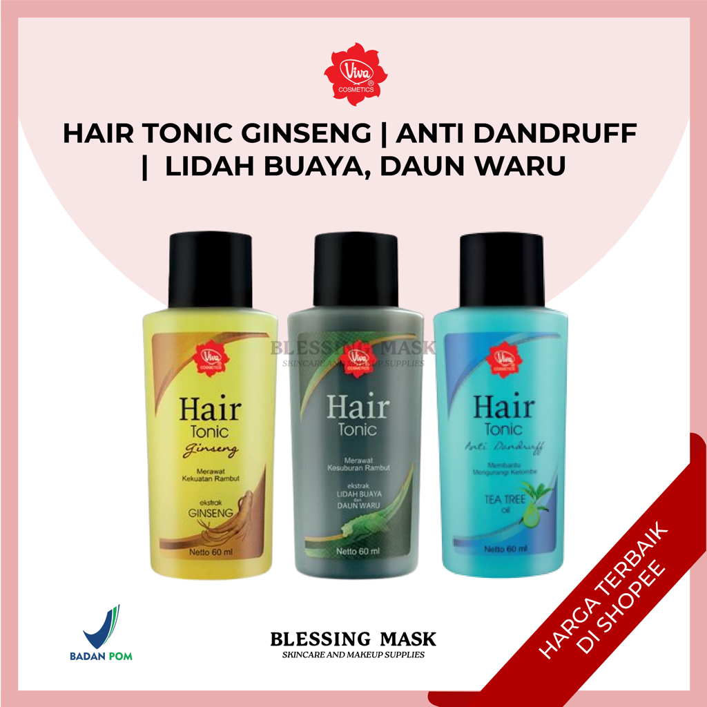 Jual Viva Hair Tonic Ginseng | ekstrak Lidah Buaya & Daun Waru | Anti ...