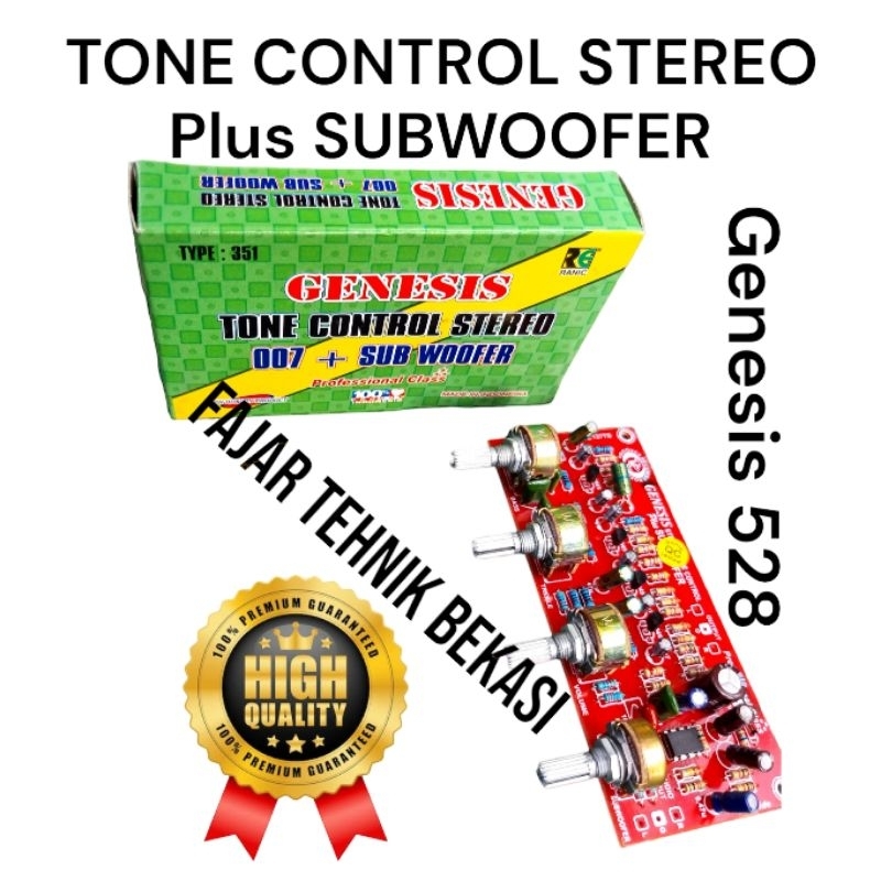 Jual kit modul pcb tone control stereo plus subwoofer 007 genesis ranic ...