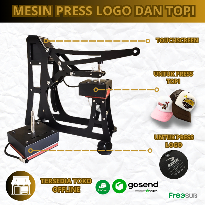 Jual Mesin Press Logo dan Topi Touchscreen Multifungsi - Alat Pres ...