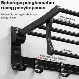 Jual OneTwoFit Rak Gantungan Handuk 50CM Rak handuk lipat Pemasangan ...