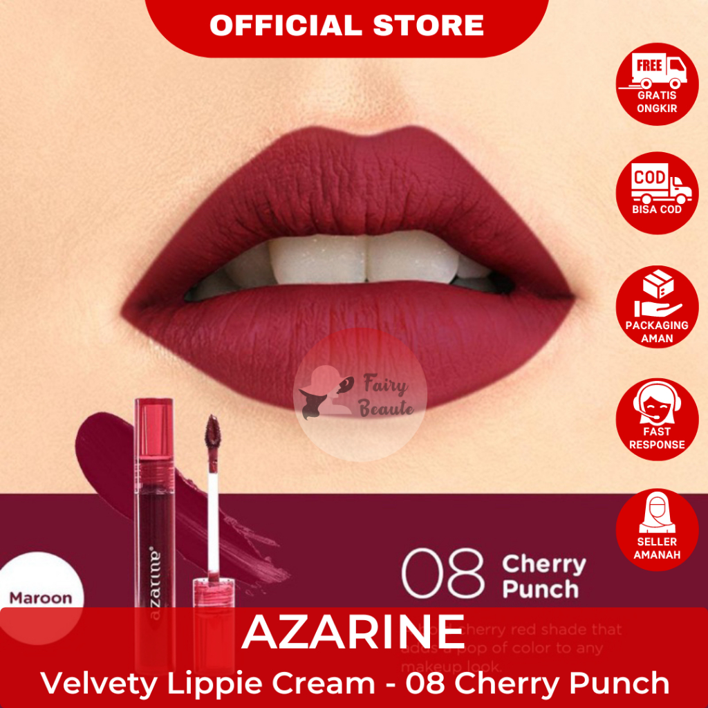 Jual AZARINE VELVETY LIPPIE CREAM LIP CREAM RED VELVET AZARIN TINT ...
