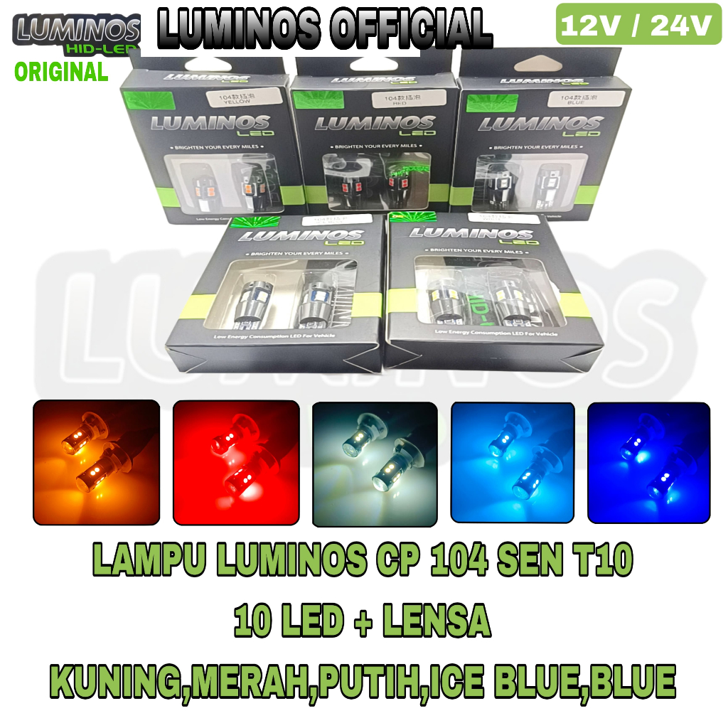 Jual Lampu LED T10 Luminos Senja Sein Lampu Plat Mundur Originall CP104 ...