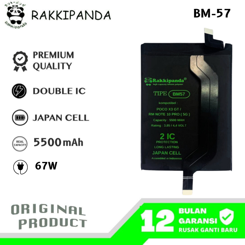 Jual RakkiPanda - BM57 Poco X3 GT / Redmi Note 10 Pro 5G Batre Batrai Baterai | Shopee Indonesia