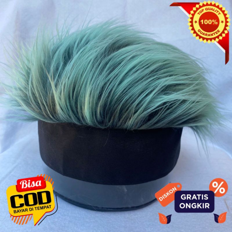 Jual Topi Bulu Viral / Topi Rambut Cosplayer Satoru Gojo Rambut Bulu ...