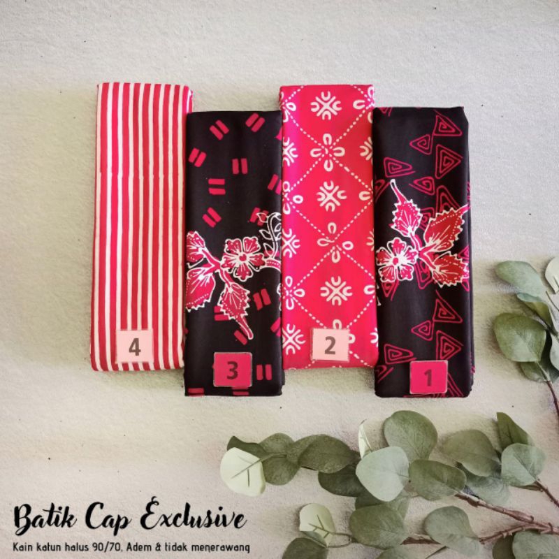 Jual KAIN BATIK CAP MERAH, KAIN BATIK CAP MOTIF GAJAH OLING MERAH, KAIN ...