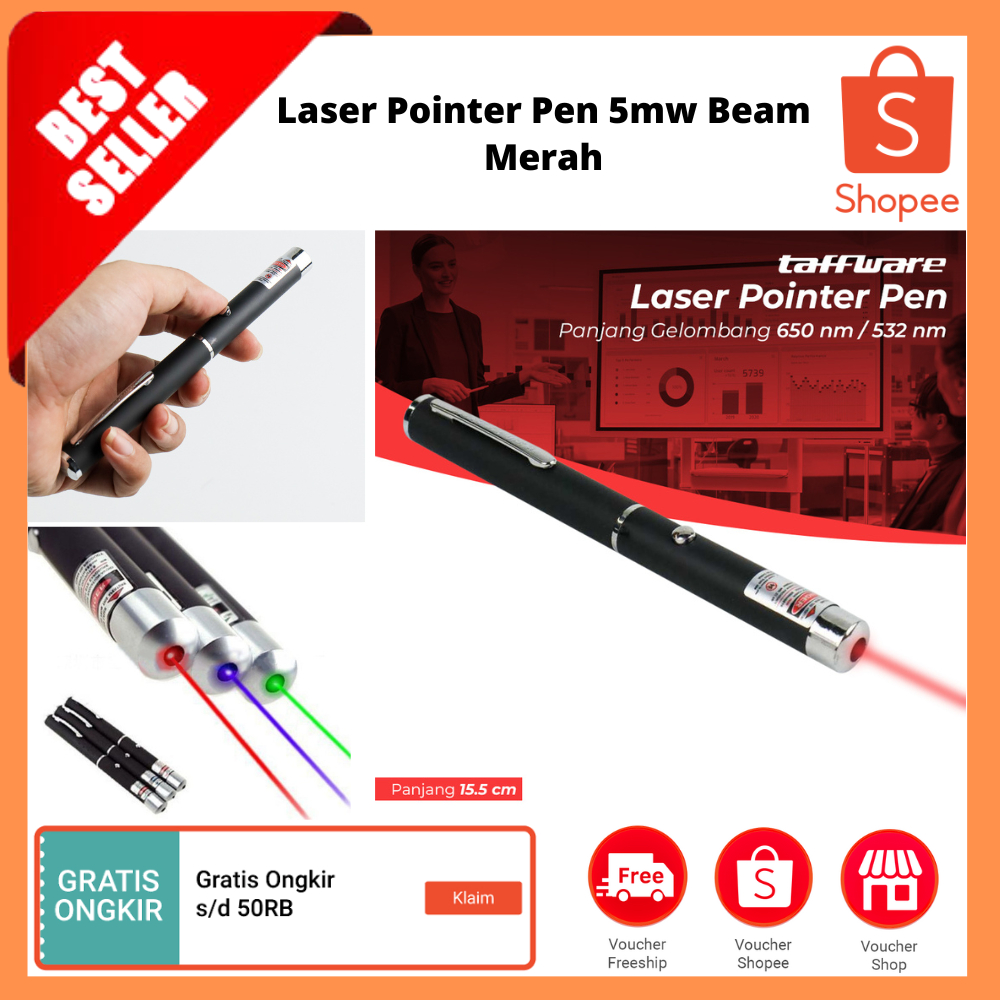 Jual Laser Pointer Pen 5mw Beam Merah / Laser Kuat-Pena Usb Isi Daya ...