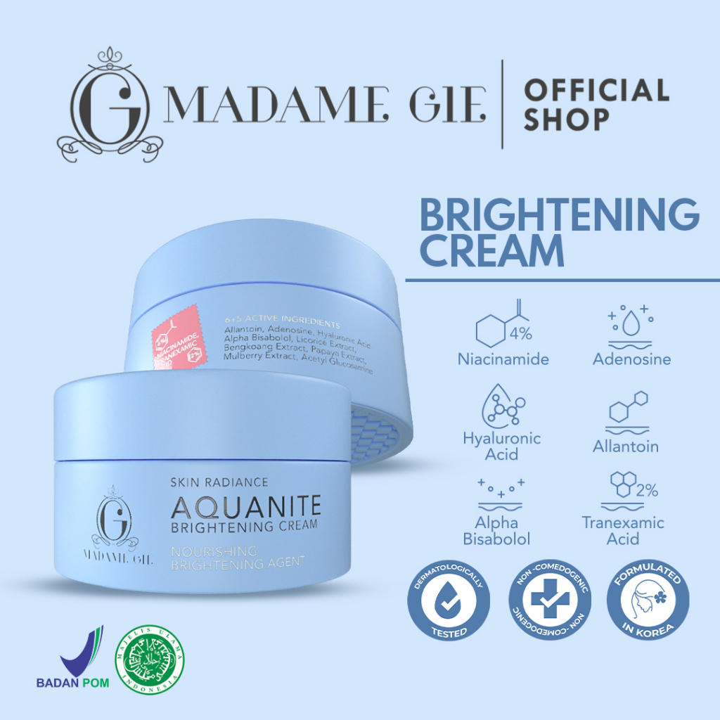 Jual Madame Gie Skin Radiance AQUANITE Brightening Cream - Skincare Wajah Krim Malam Pencerah ...
