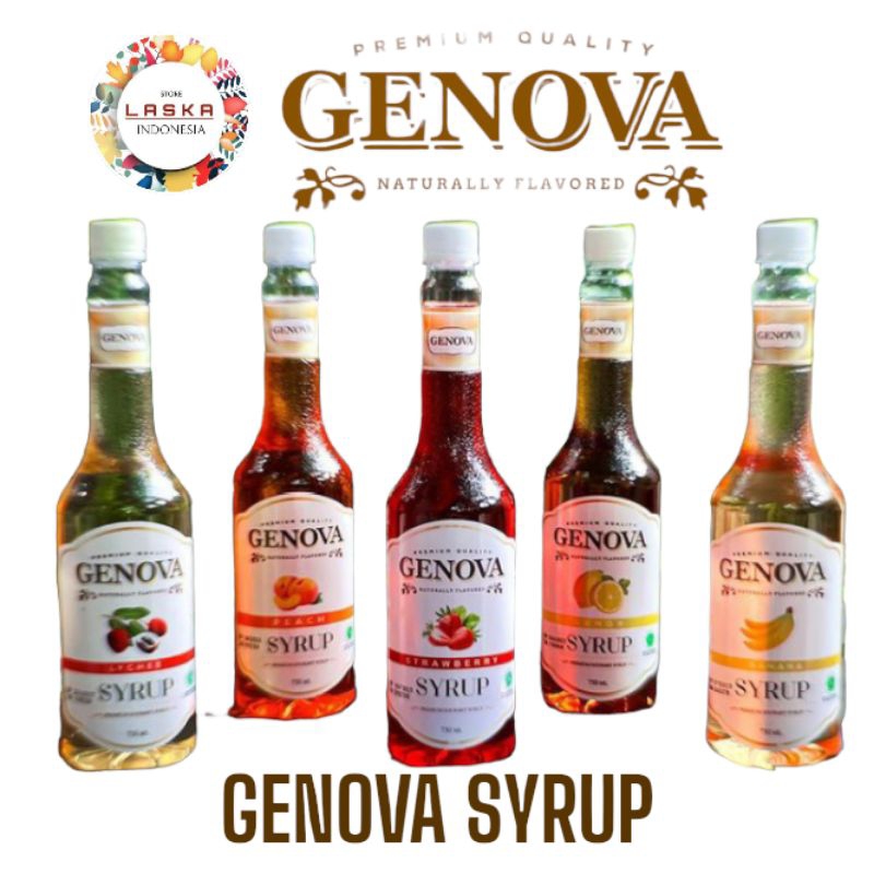 Jual Genova Syrup All Varian 750 ml - Sirup Genova Caramel,lychee ...