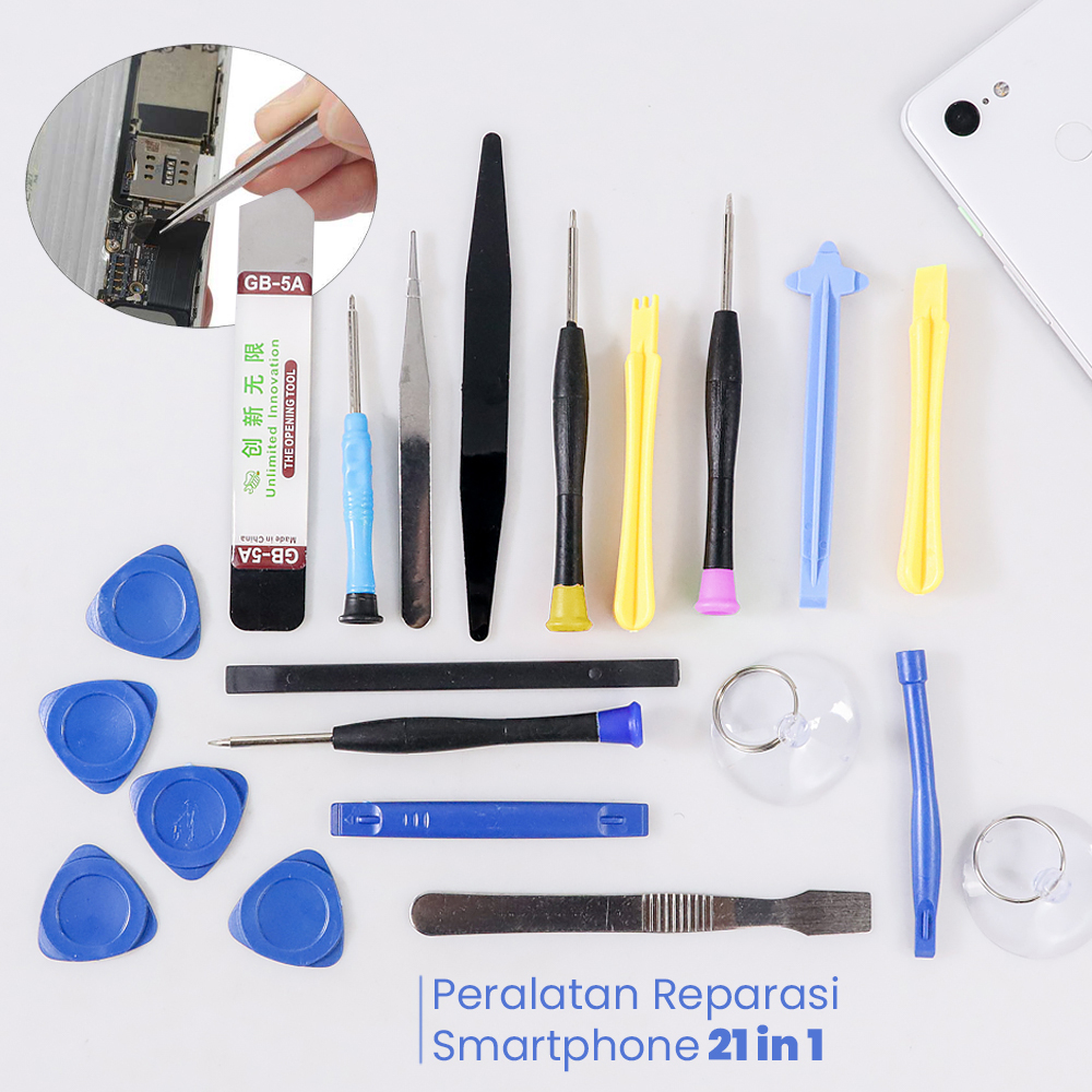 Jual (NARA MEOW) ALAT PERALATAN REPARASI SMARTPHONE HP 21 IN 1 REPAIR ...