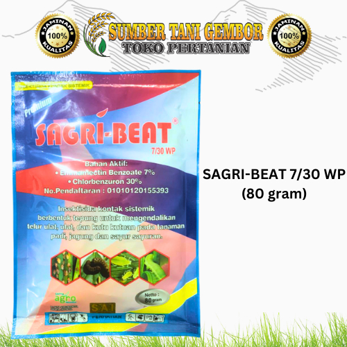 Jual Insektisida SAGRI-BEAT 7/30 WP 80 gram Thrips, Lalat Buah, Pelipat ...