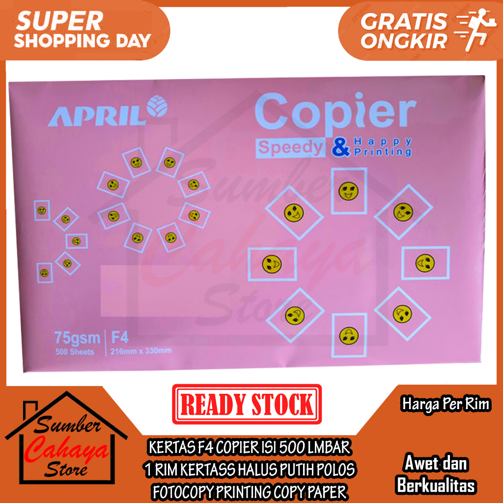 Jual KERTAS F4 HVS 75 GSM COPIER APRIL BY PAPER PER 1 RIM KERTASS ISI ...