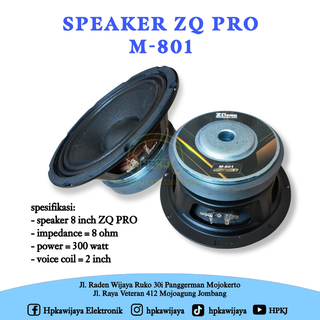 Jual SPEAKER ZQ PRO 8" M-801 speaker speker zqpro 8 inch M 801 | Shopee Indonesia