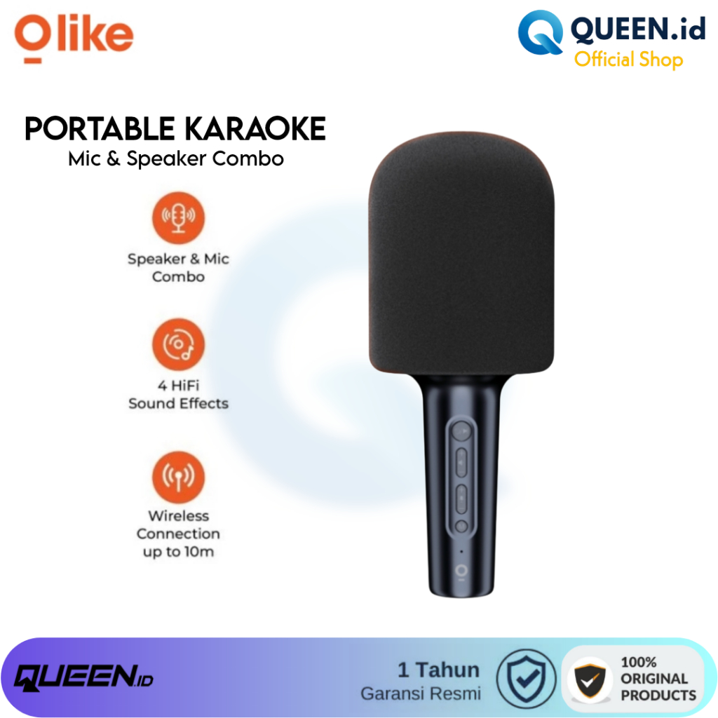 Jual Olike KM1 Portable Microphone Wireless Bluetooth Speaker Karaoke ...