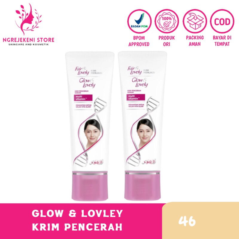Jual Glow & Lovely Krim Pencerah Harian Multi-Vitamin 46g / Krim ...