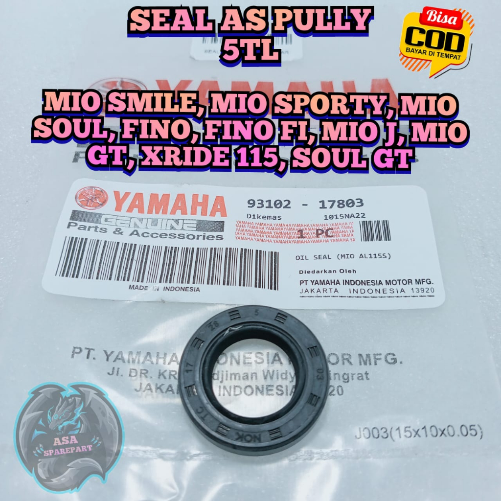 Jual SEAL AS PULLY YAMAHA 5TL KUALITAS ASLI ORIGINAL UNTUK MOTOR MIO SMILE, MIO SPORTY, MIO SOUL ...
