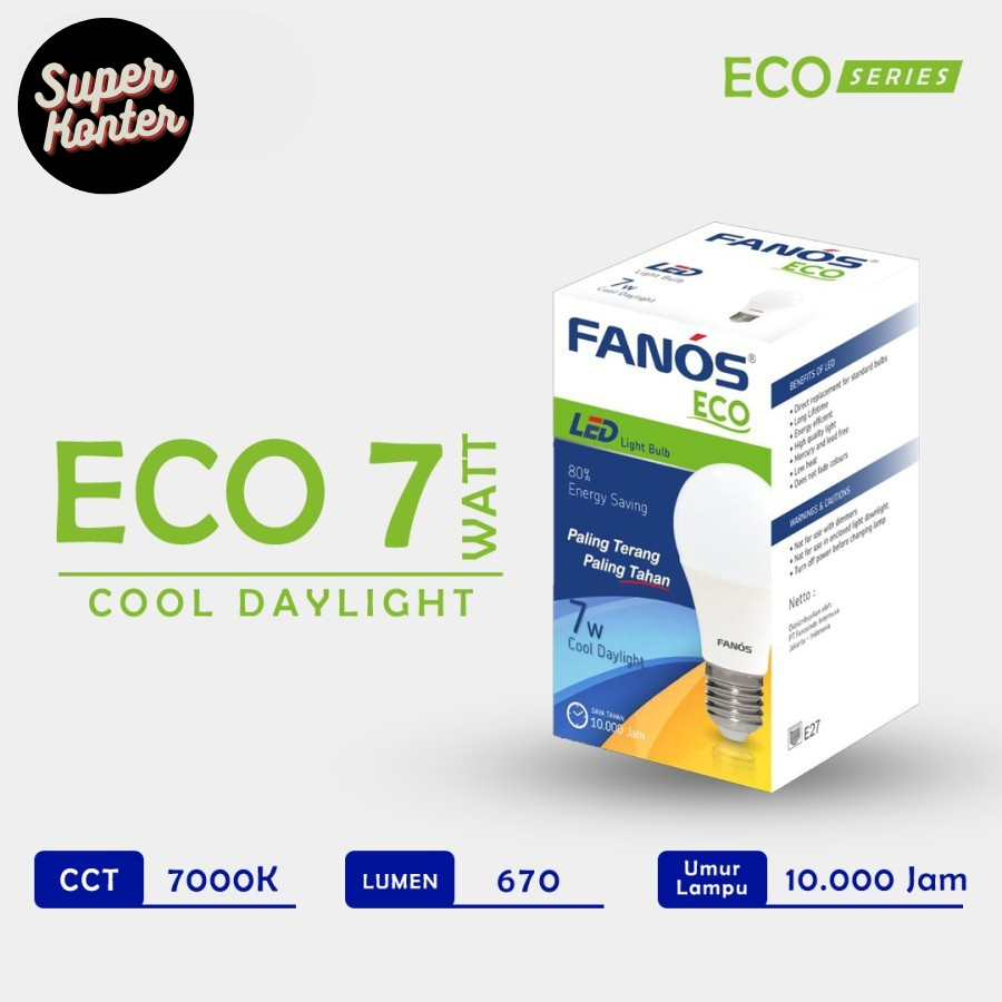 Jual Lampu FANOS ECO LED Light Bulb 7 Watt | Shopee Indonesia
