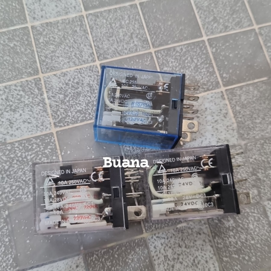 Jual Relay 8 pin Relay LY2N 220VAC/ 24VDC/ 110VAC japan quality | Shopee Indonesia