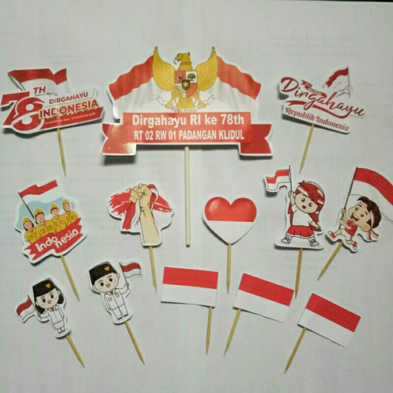 Jual Topper Tema KEMERDEKAAN RI Custom / Hiasan TUMPENG Tema 17 Agustus ...