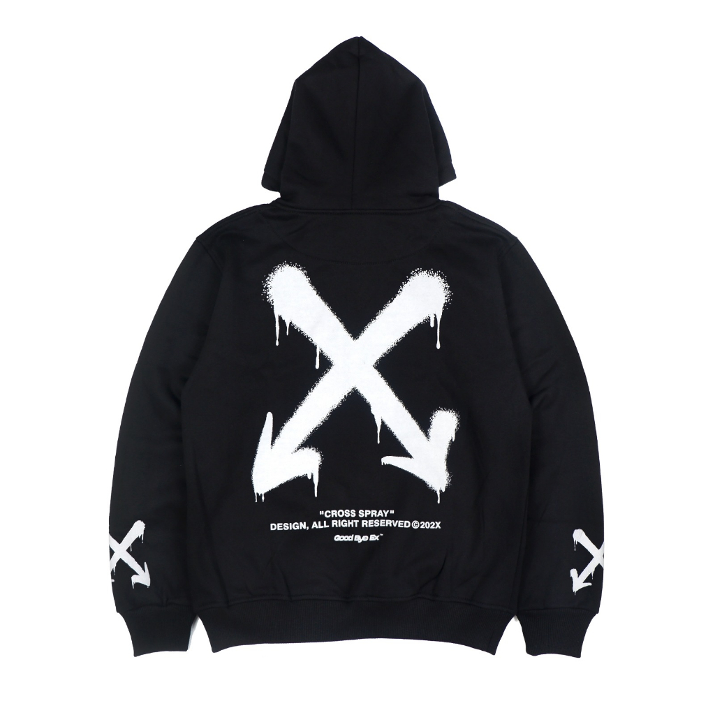 Jual GOOD BYE EX - Hoodie X Cross Spray Black | Shopee Indonesia