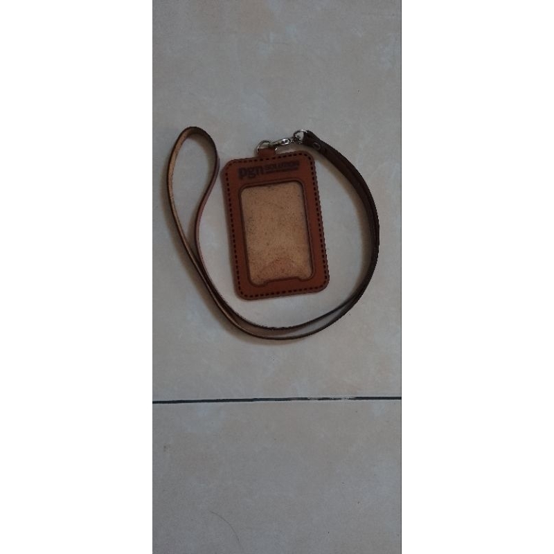Jual ID CARD HOLDER nametag 2 lapis kulit sapi | Shopee Indonesia