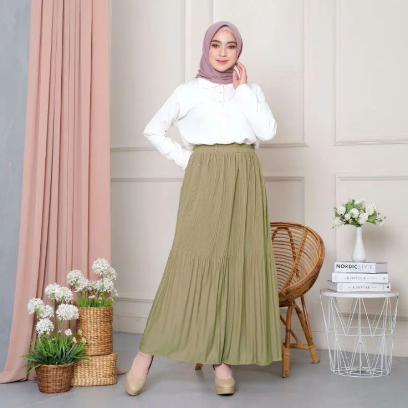Jual Rok plisket lidi Premium / Rok Plisket Cabang Premium | Shopee Indonesia