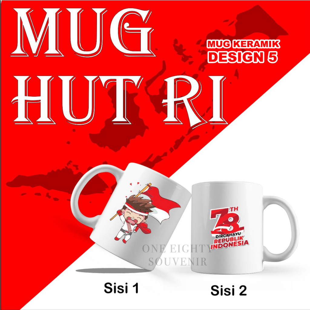 Jual Souvenir 17 Agustus Hadiah Lomba Mug Keramik 17 Agustusan HUT RI ...