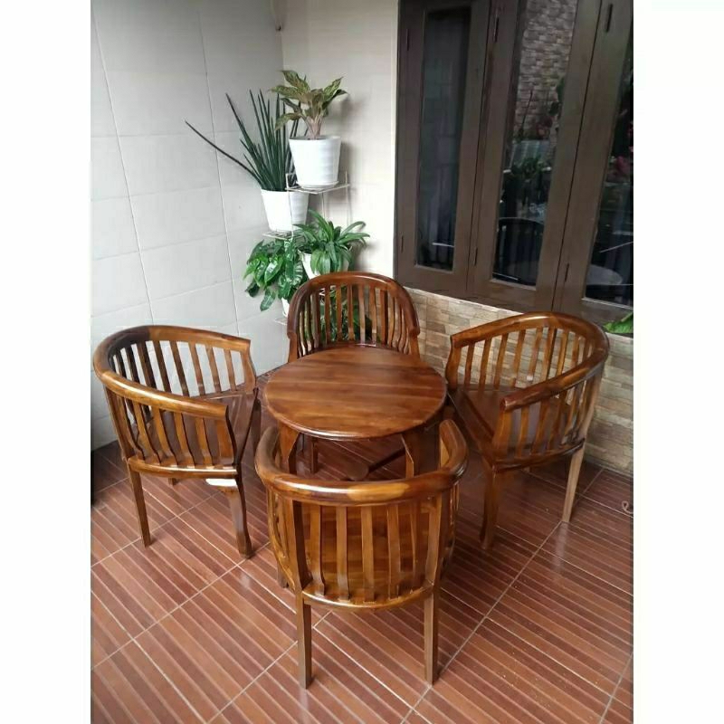 Jual Set kursi Betawi meja teras meja tamu kursi Betawi minimalis kayu ...