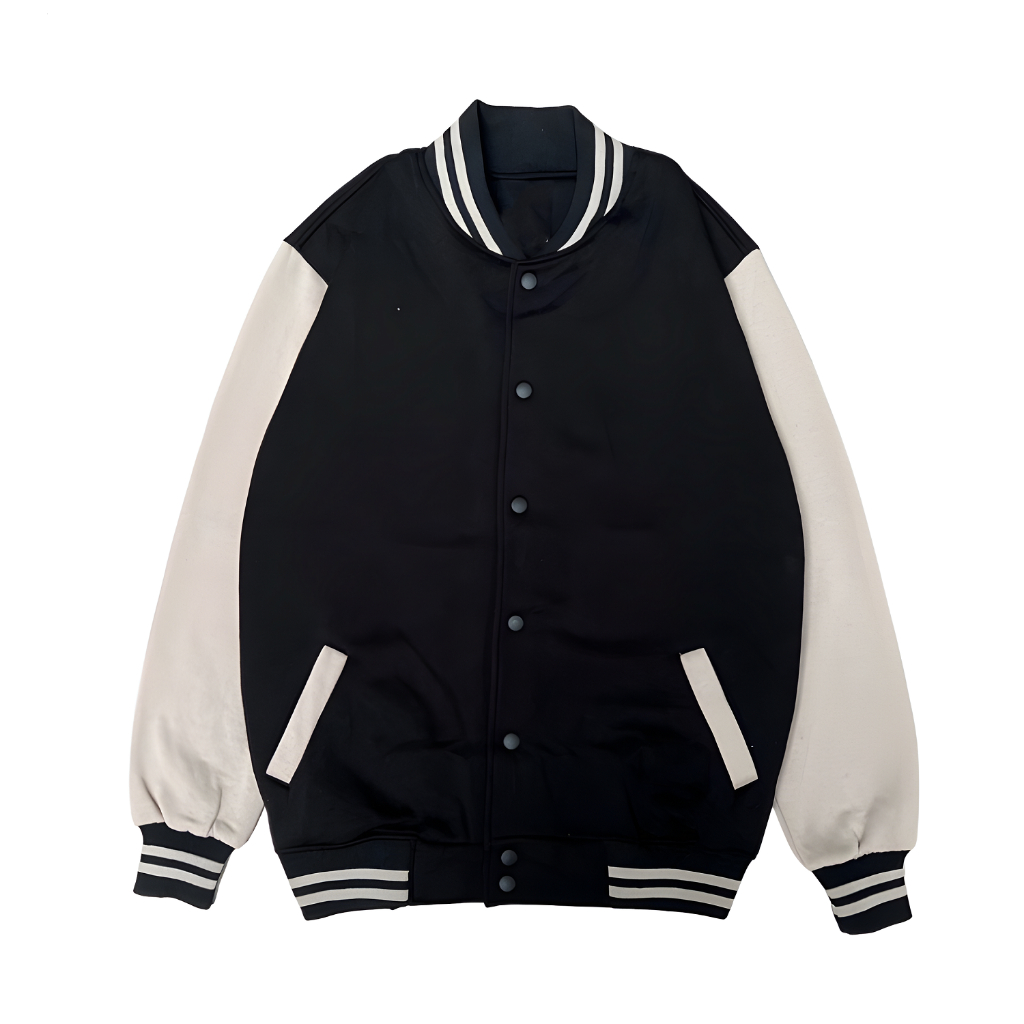 Jual Jaket Baseball Polos / Jaket Varsity Polos Warna Hitam Navy dan ...