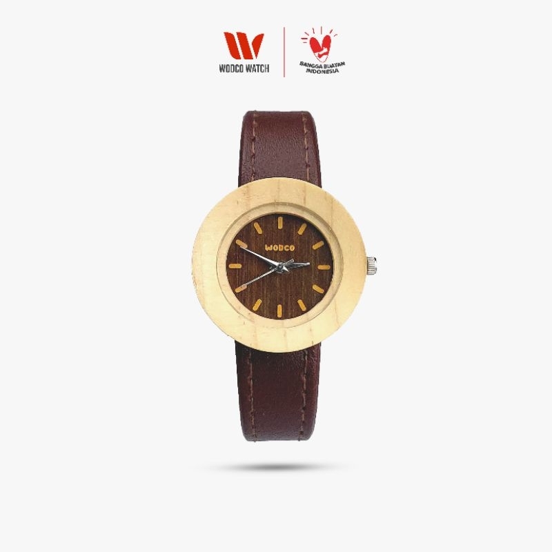 Jual Wodco Jam Tangan Kayu Srikandi Mini Cokelat Tua | Shopee Indonesia