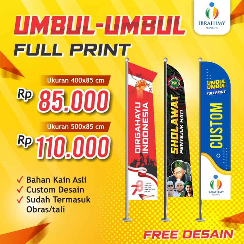 Jual umbul-umbul full print, bendera, backdrop, spanduk | Shopee Indonesia
