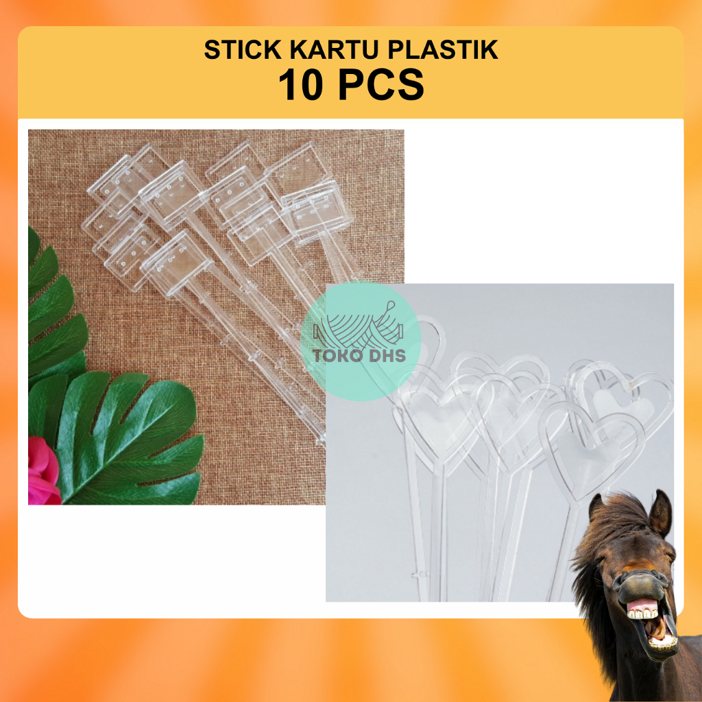 Jual Stick Kartu Plastik Buket Bunga / Stick Card Love & Bulat / Holder ...