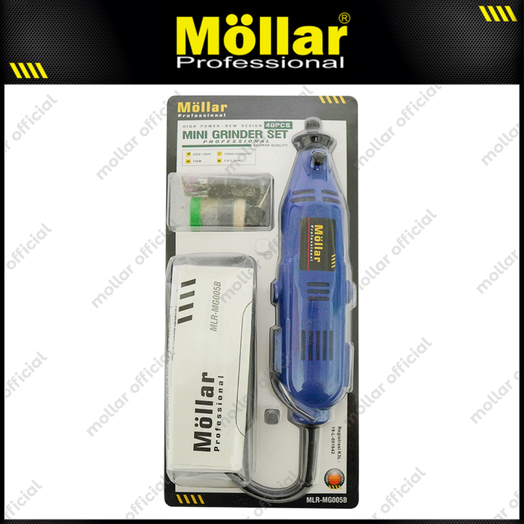 Jual MOLLAR MG005B Mini Grinder Set 40 Pcs Bor Gerinda Tuner Blister ...